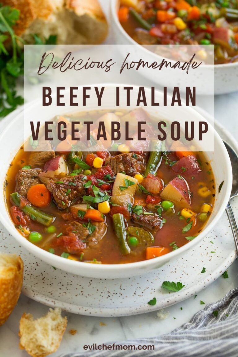 Beefy Italian Vegetable Soup - Evil Chef Mom