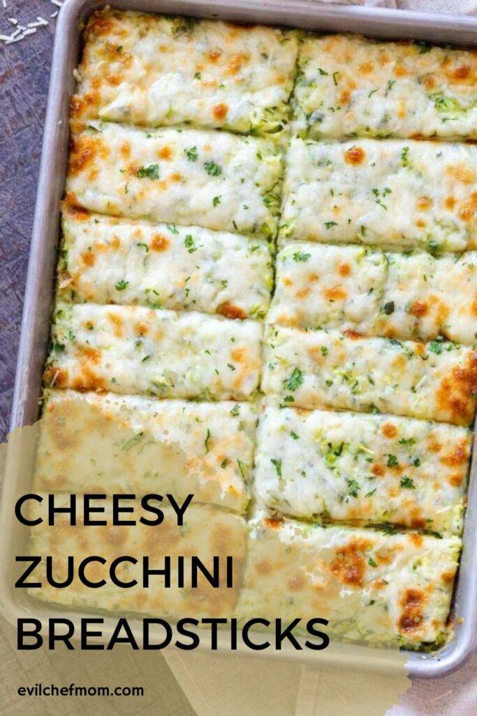 Cheesy Zucchini Breadsticks - Evil Chef Mom