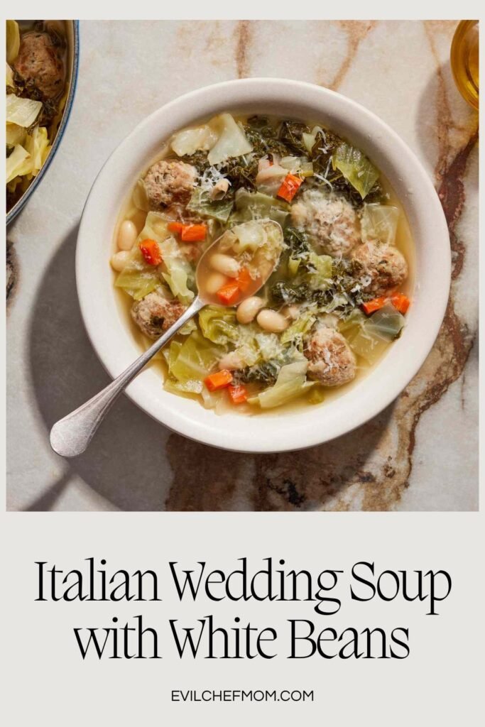 Italian Wedding Soup With White Beans - Evil Chef Mom