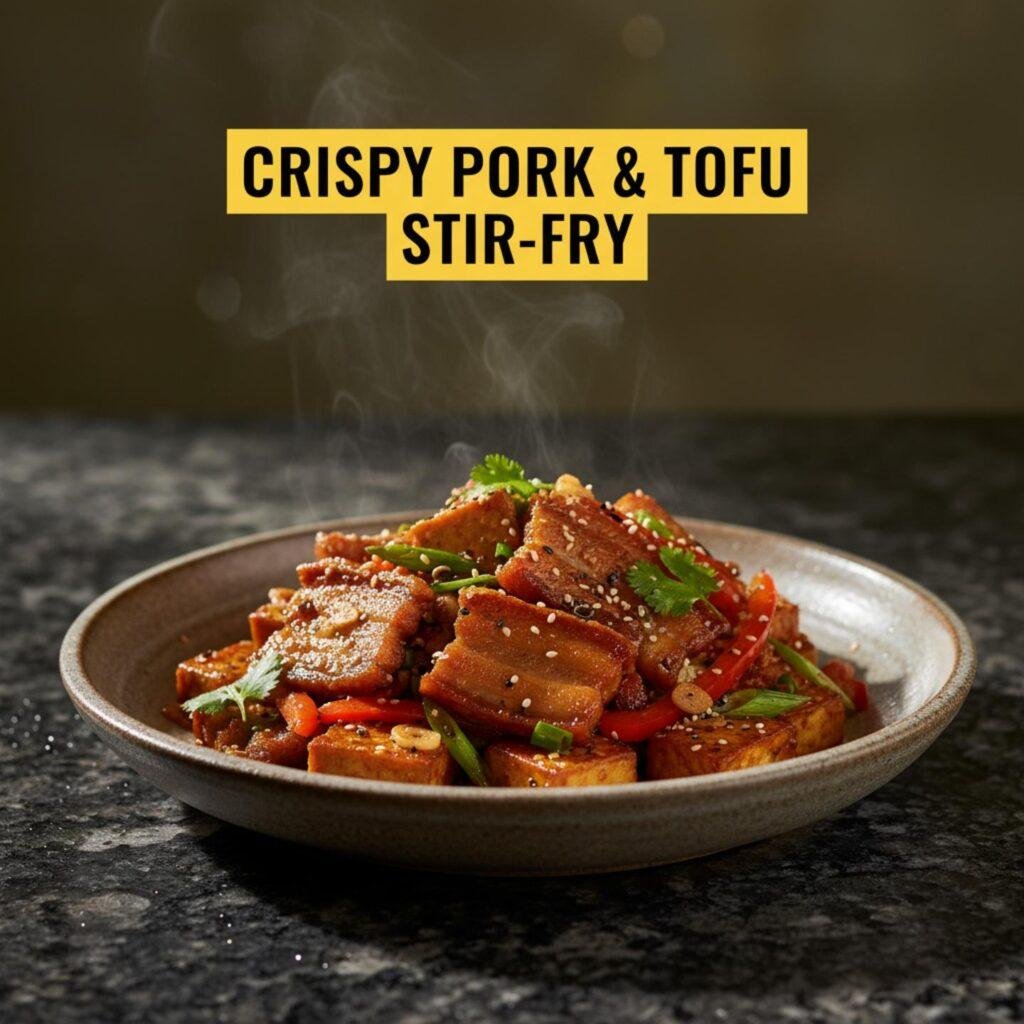 Crispy Pork & Tofu Stir-fry - Evil Chef Mom