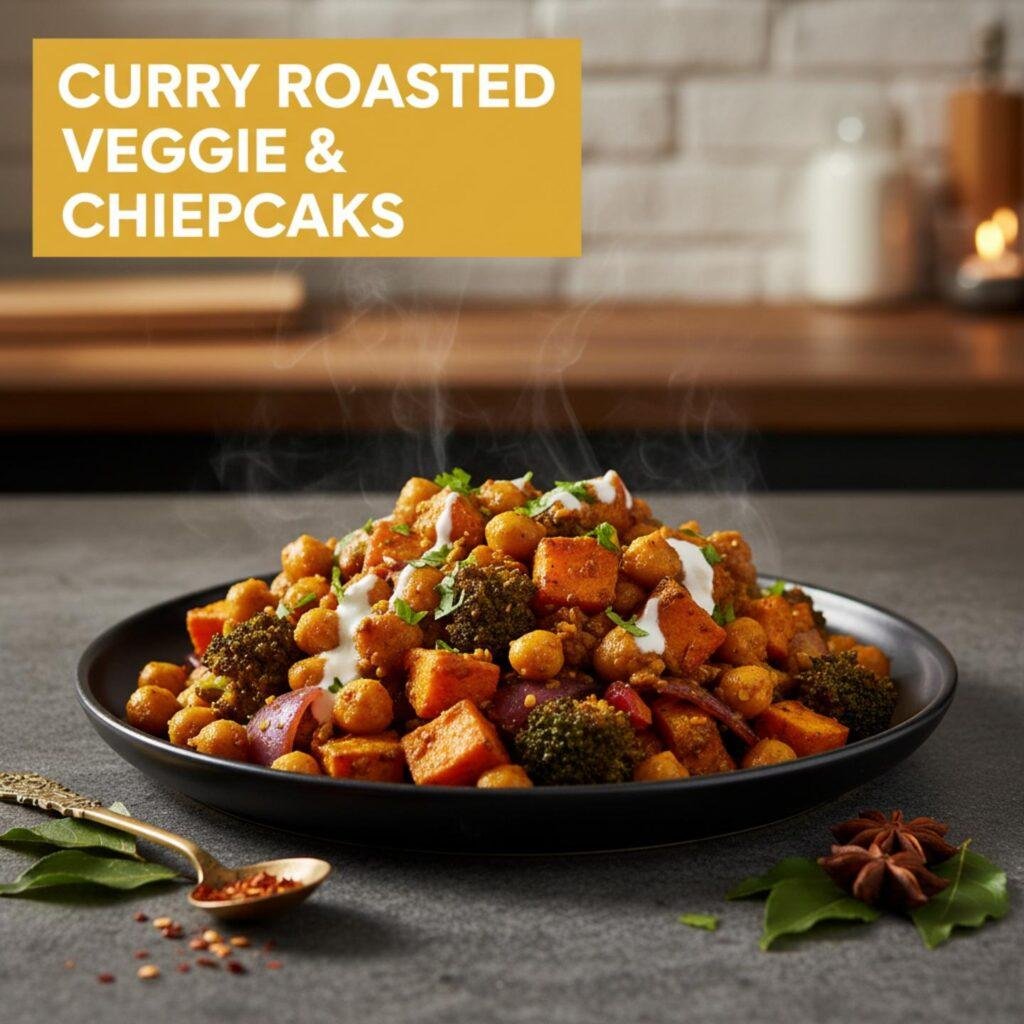 Curry Roasted Veggie & Chickpeas - Evil Chef Mom