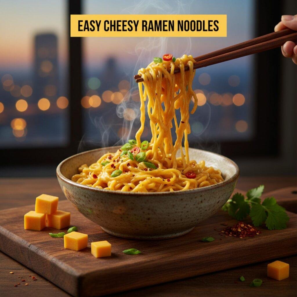 Easy Cheesy Ramen Noodles - Evil Chef Mom