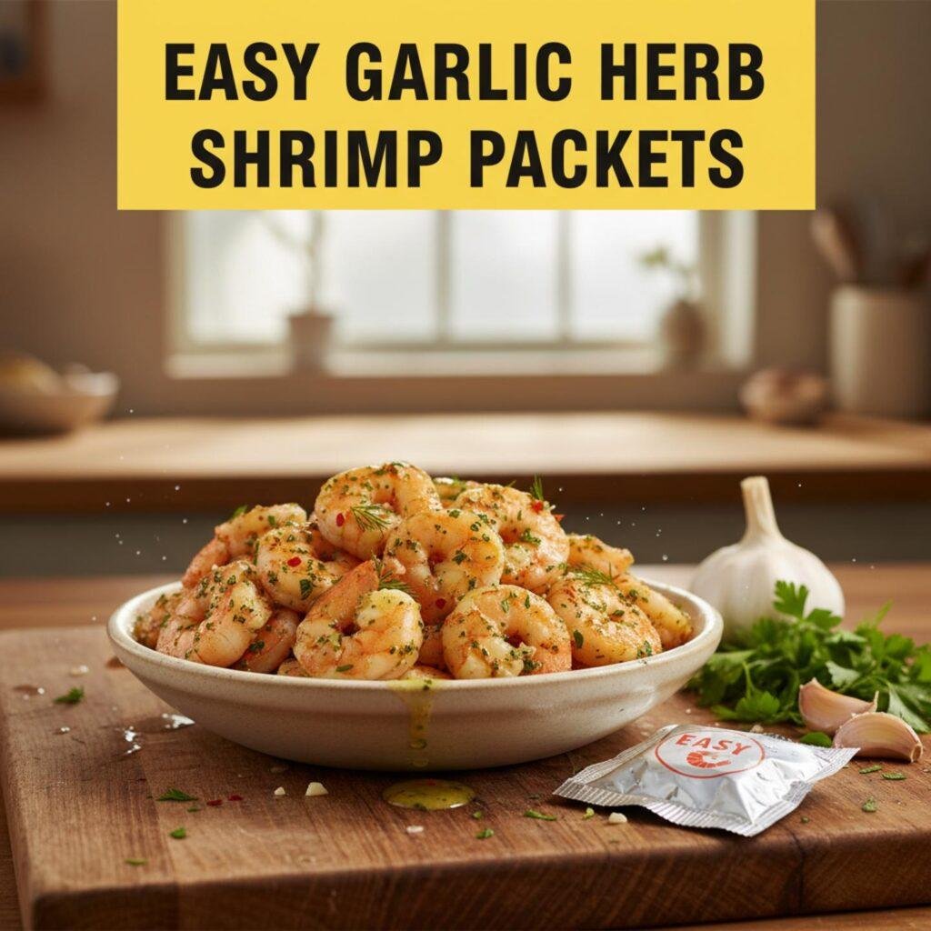 Easy Garlic Herb Shrimp Packets - Evil Chef Mom