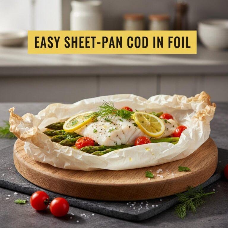 Easy Sheet Pan Cod In Foil Evil Chef Mom
