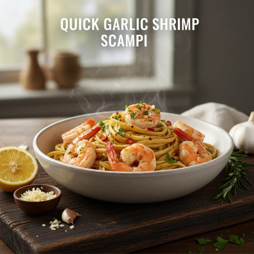 Quick Garlic Shrimp Scampi - Evil Chef Mom