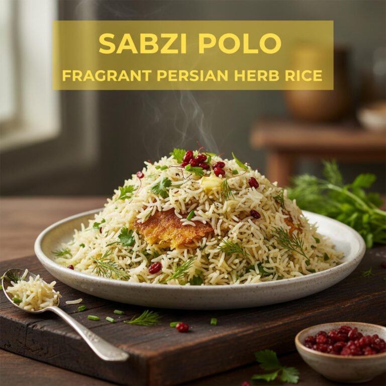 Sabzi Polo: Fragrant Persian Herb Rice - Evil Chef Mom