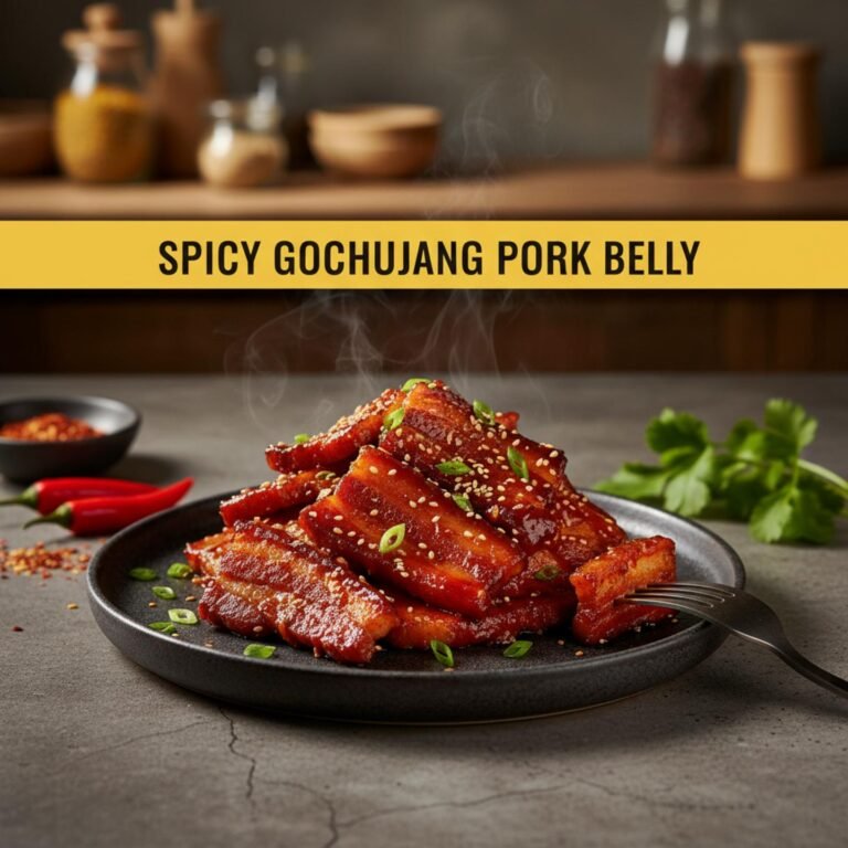 Spicy Gochujang Pork Belly - Evil Chef Mom