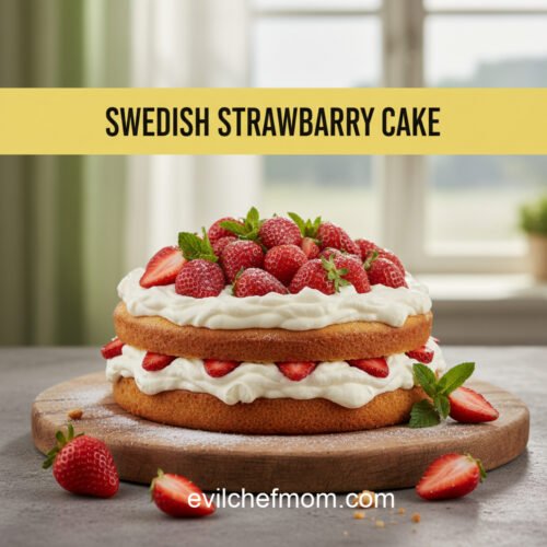 Swedish Strawberry Cake - Evil Chef Mom