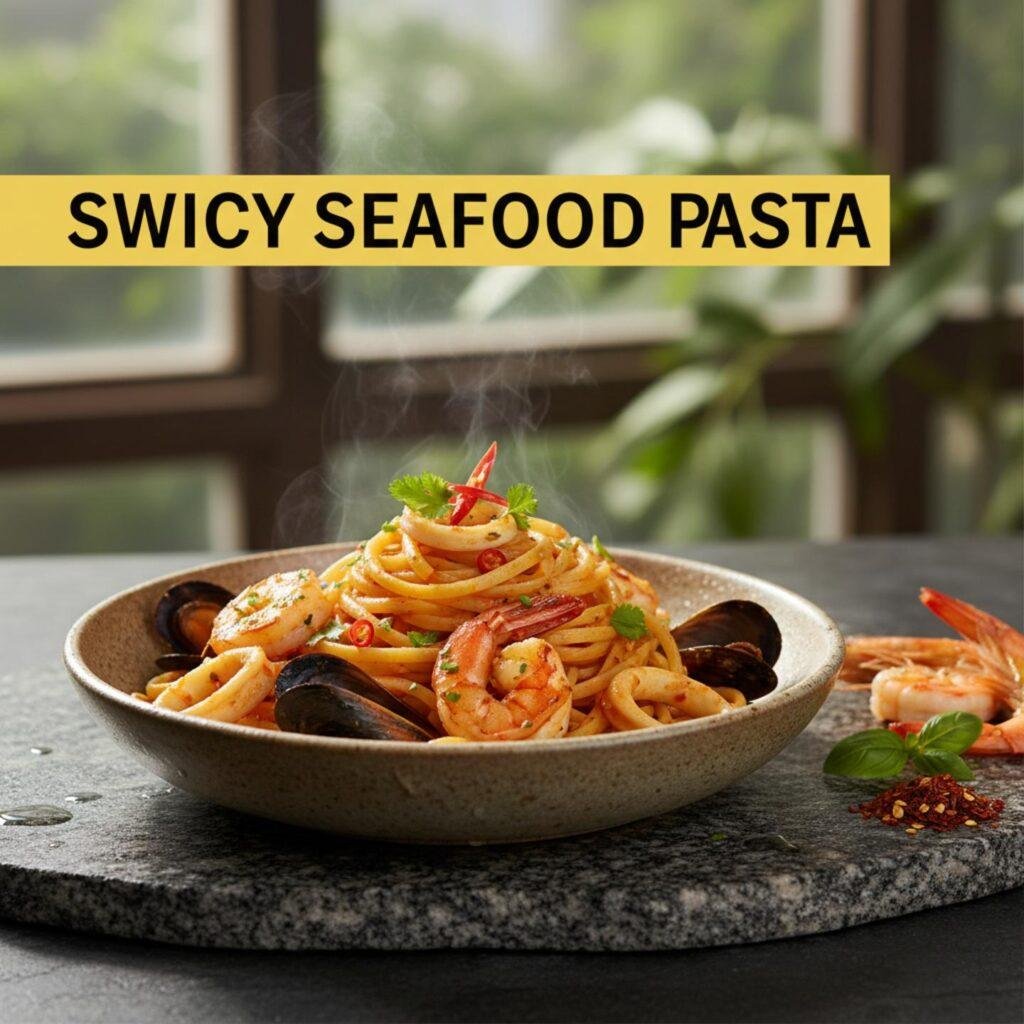 Swicy Seafood Pasta - Evil Chef Mom