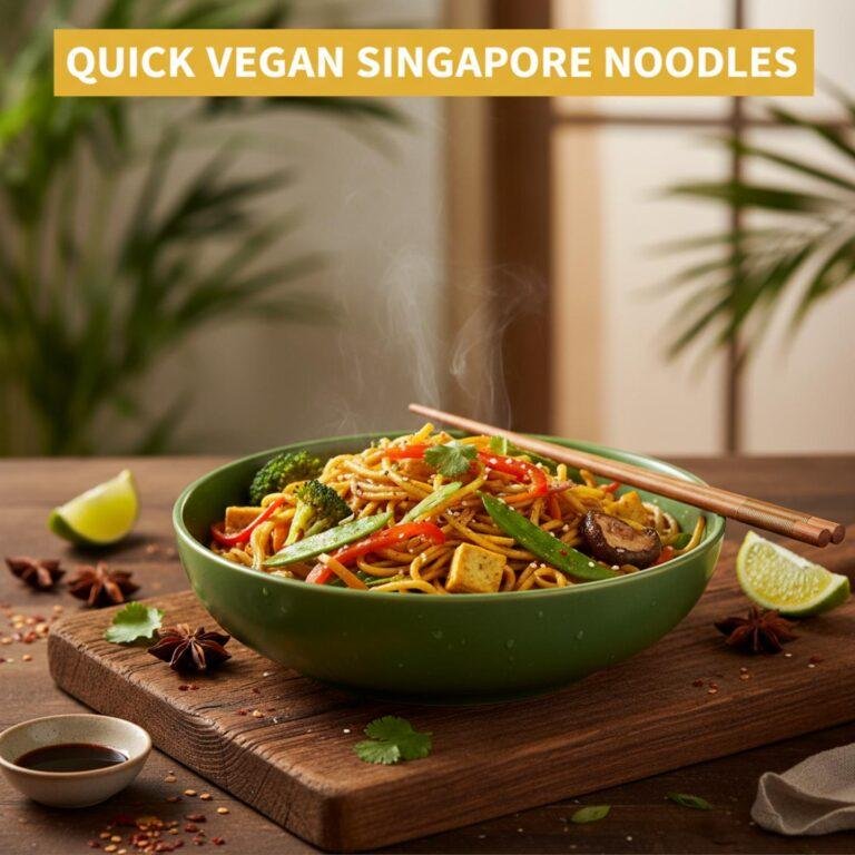 Quick Vegan Singapore Noodles - Evil Chef Mom