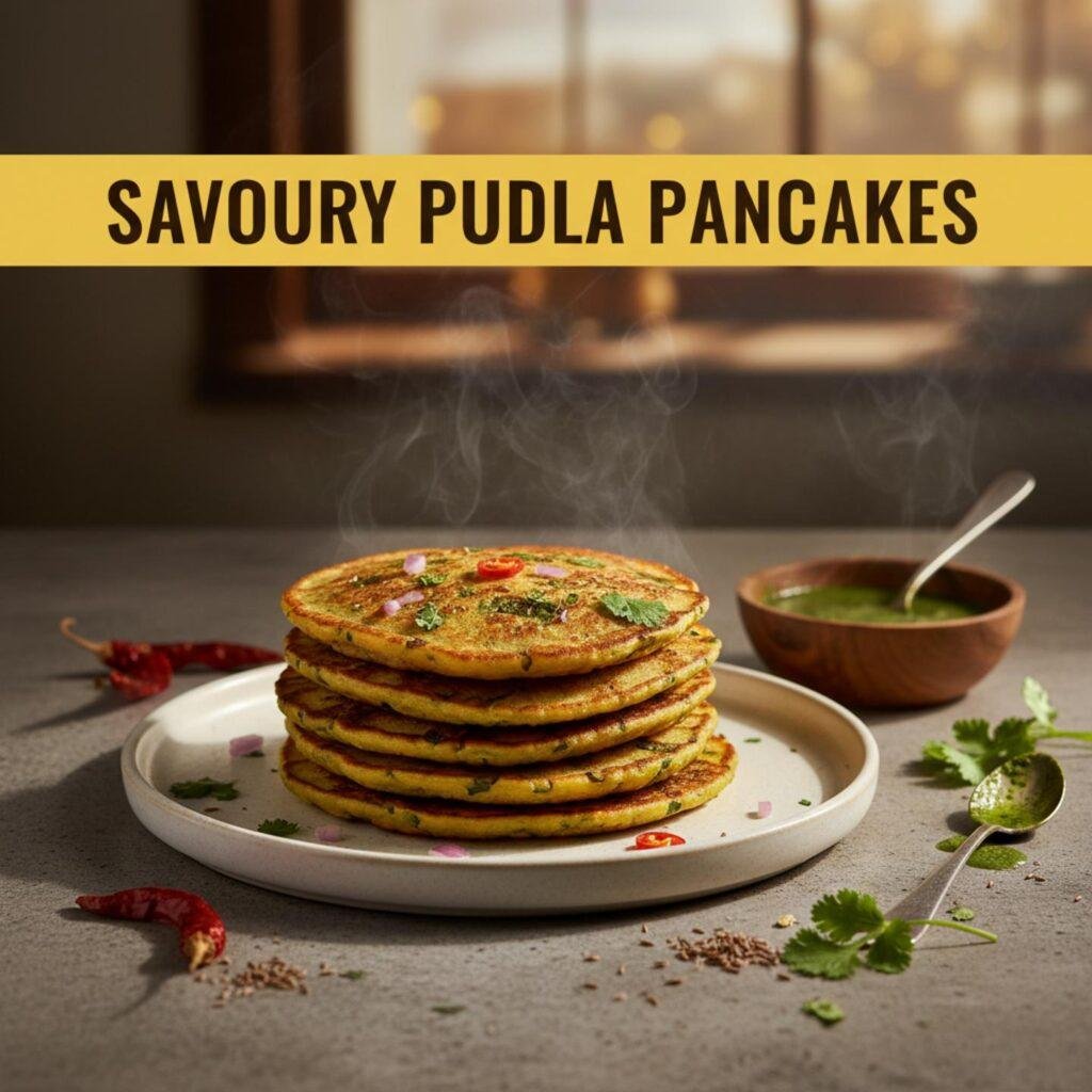 Savoury Pudla Pancakes - Evil Chef Mom